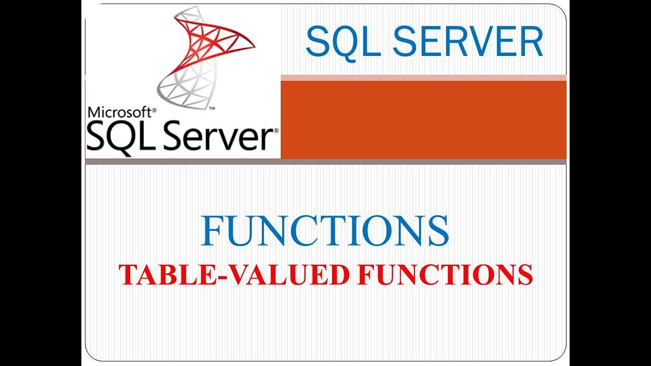 Hàm Người Dùng Table Valued Function Youtube