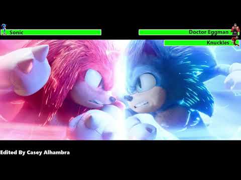 Sonic Vs Knuckles Second Fight With Healthbars Youtube
