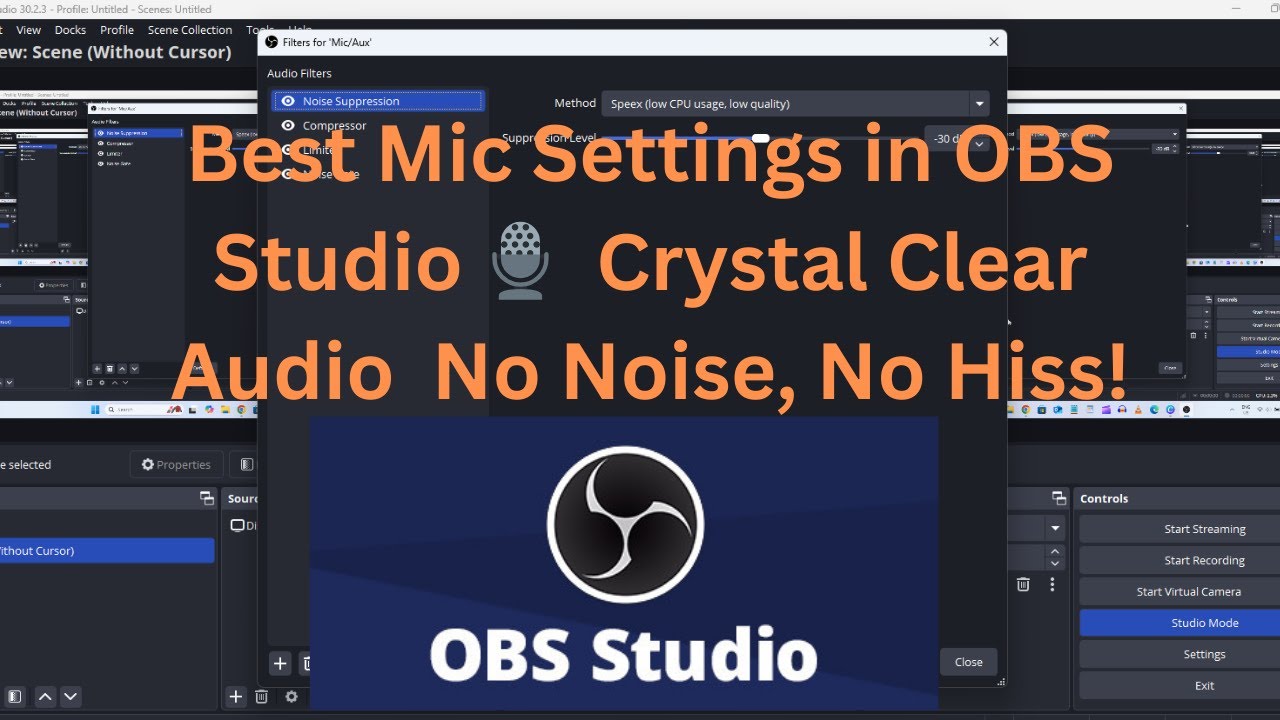 Perfect Obs Studio Mic Settings Eliminate Background Noise Hissing