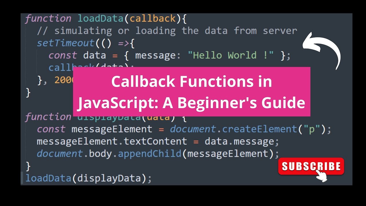 Callback Function In Javascript Full Tutorial Javascript Tutorial