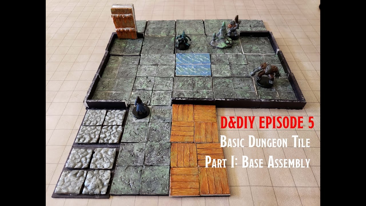 Dndiy Episode 5 Basic Dungeon Tiles Base Assembly Part 1 Of 4 Youtube