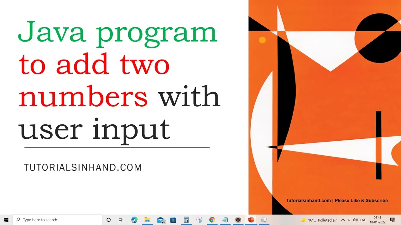 Java Program To Add Two Numbers With User Input User Input In Java