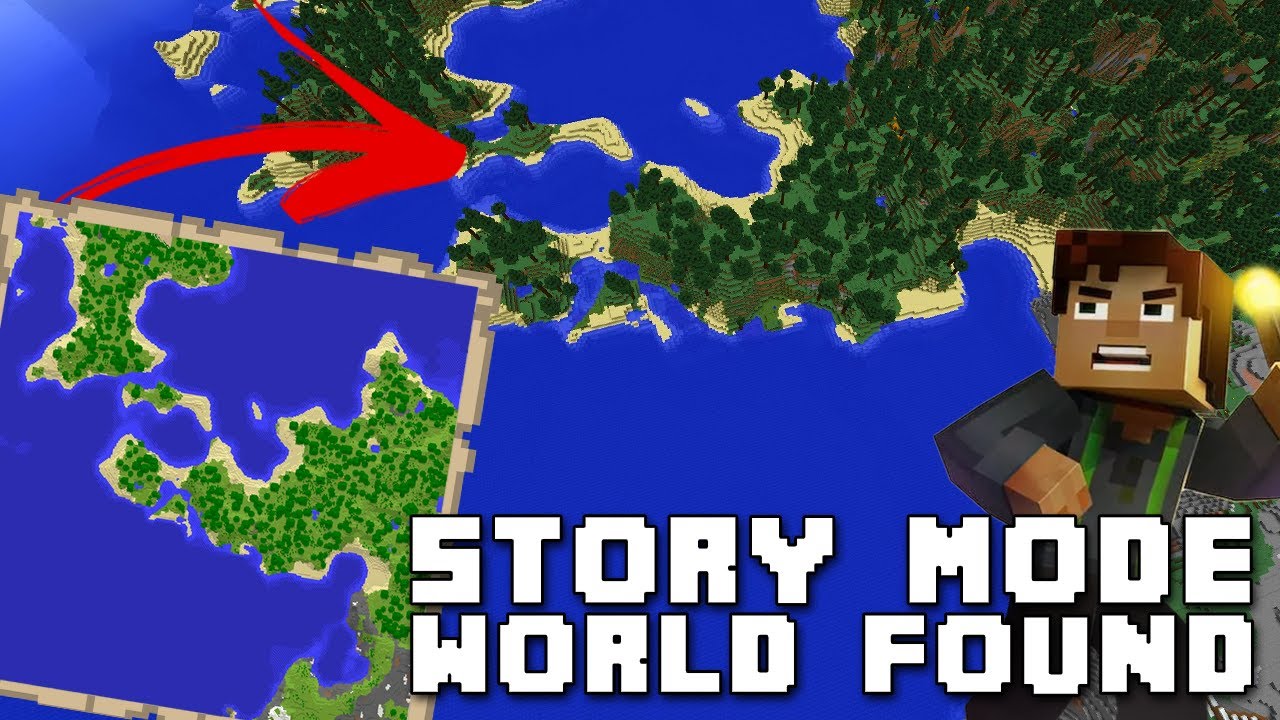 Minecraft Story Mode Seed Found Using A Map Youtube