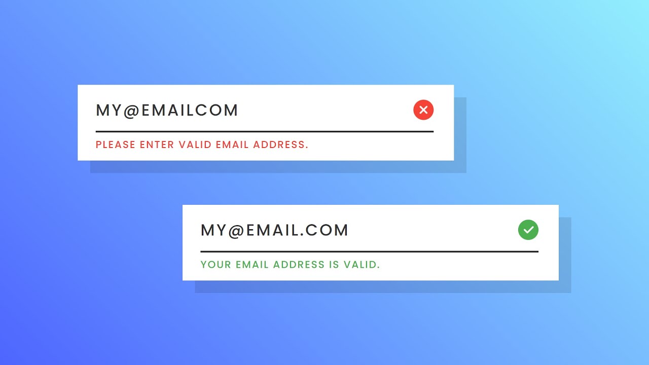 Simple Email Validation Check In Javascript Youtube