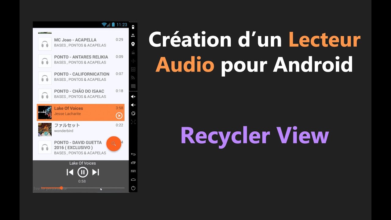 Android Tuto Player Audio Recycler View Youtube