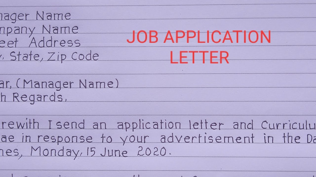 How To Write An Application Letter Of Job Infoupdate Org