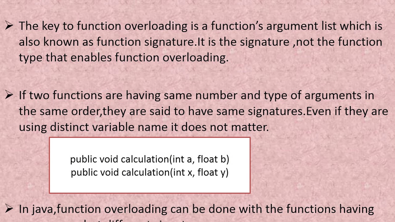 Function Overloading Youtube