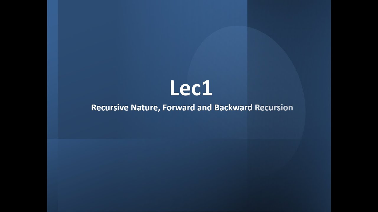 Dynamic Programming Lecture1 Youtube