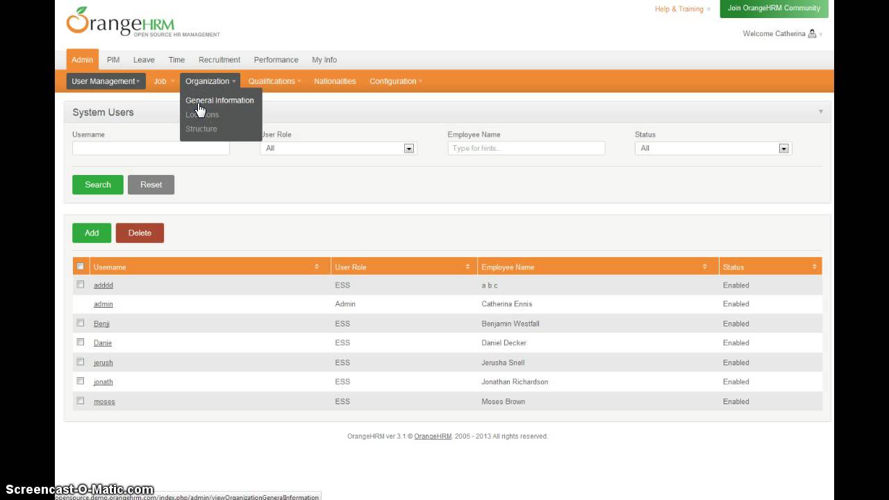 Orangehrm 3 1 Quick Tutorial Youtube