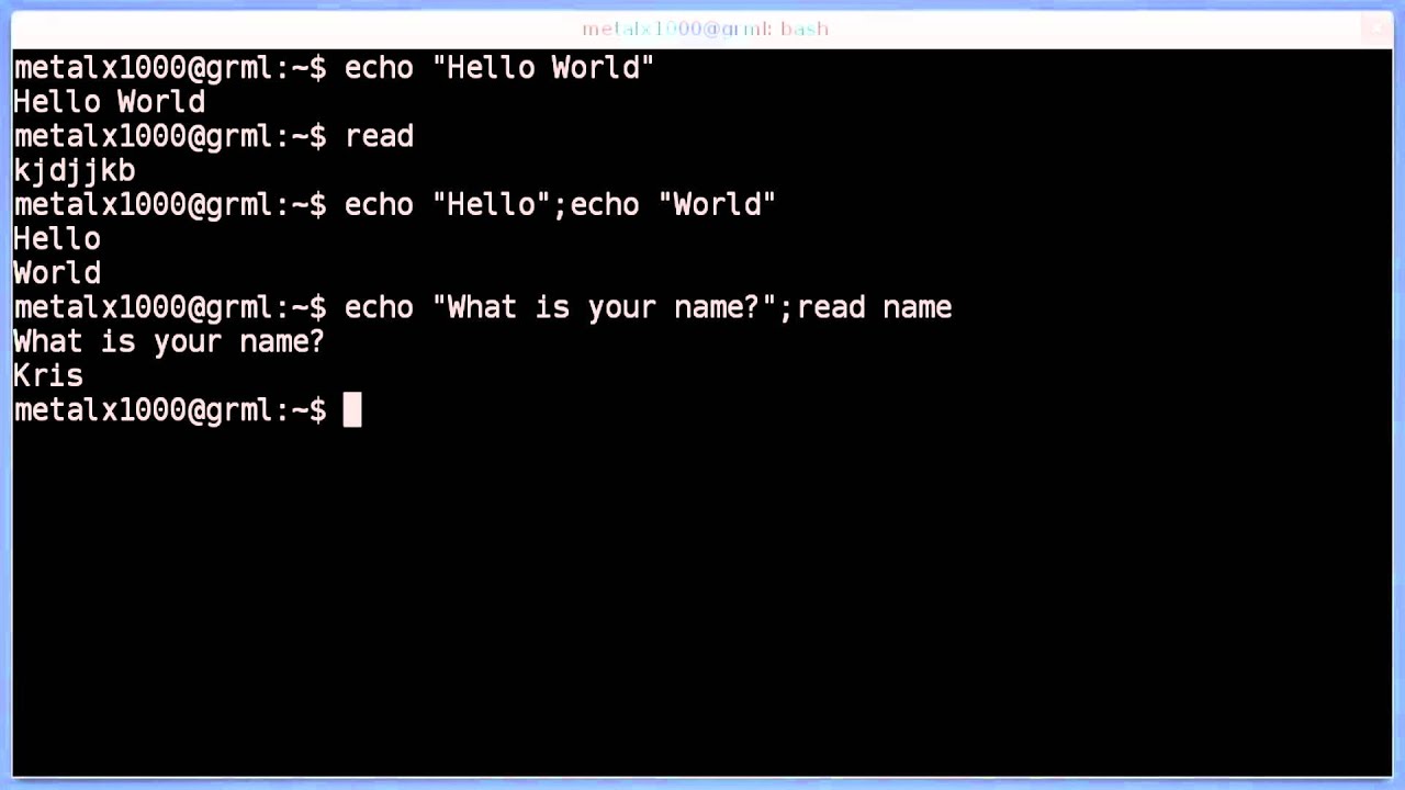 Shell Basics Echo And Read Linux Tutorial 1 Quadexcel