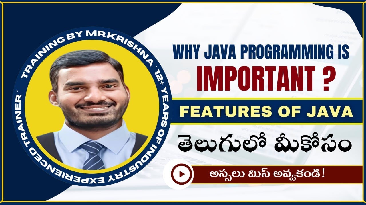 Features Of Java Telugu Learn Java Programming In Telugu Java