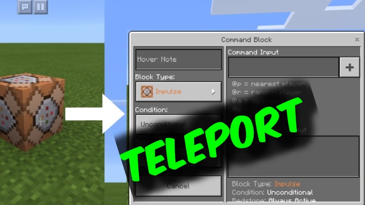 How To Teleport Using Command Block In Minecraft Bedrock Youtube
