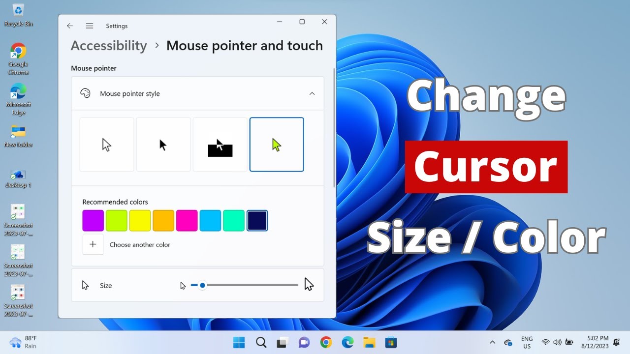 How To Change Mouse Pointer Size And Color In Windows 11 Youtube
