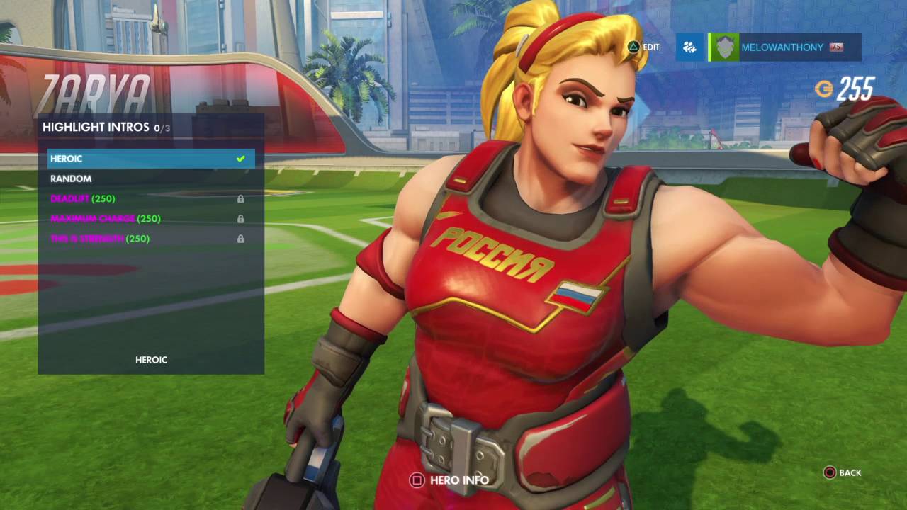 Overwatch Skin Spotlight Zarya Weightlifter Olympic Skin Youtube