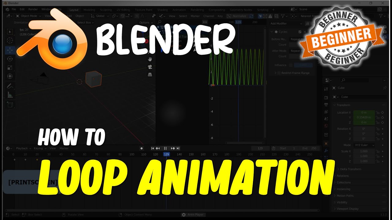 Blender How To Loop Animation Youtube