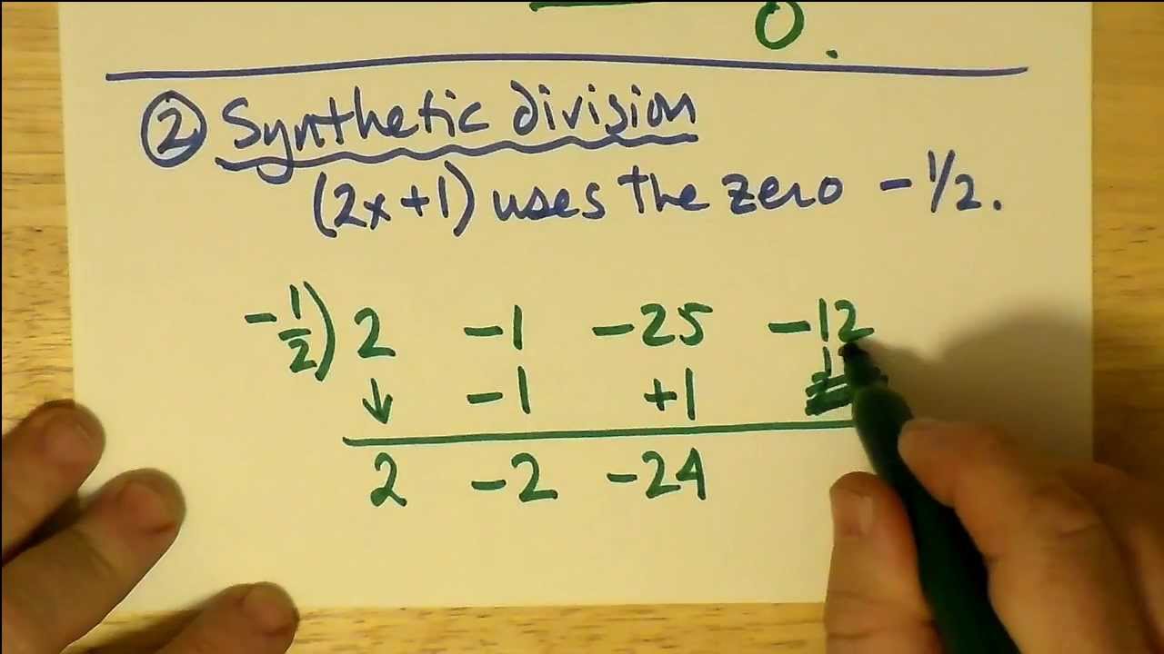 Synthetic Division Finding Zeros