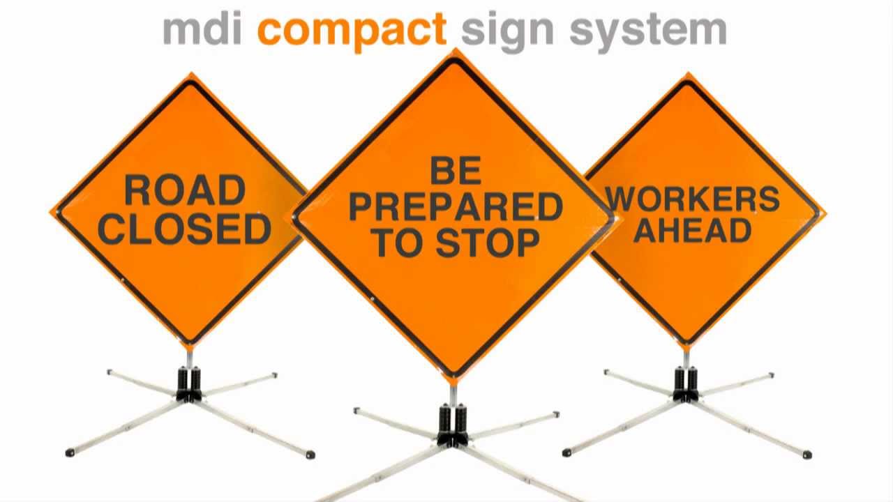 Construction Utility Compact Road Signs Youtube