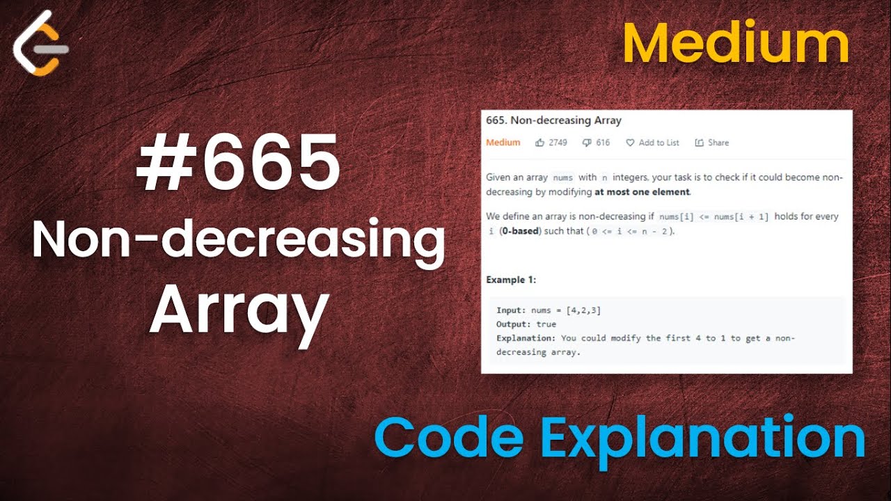 Non Decreasing Array Live Coding With Explanation Leetcode 665