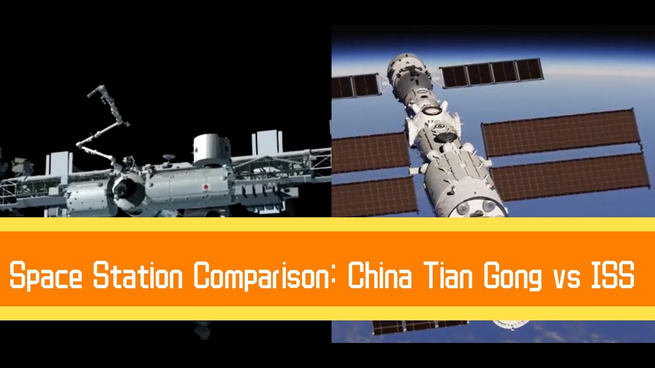 Space Station Comparison China Tian Gong Vs Iss Youtube