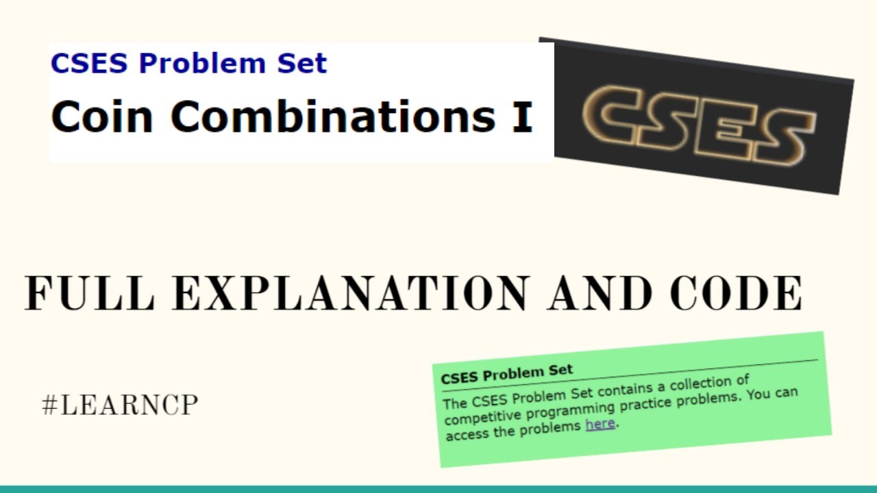 Coin Combinations 1 Cses Dynamic Programming Solution Hints