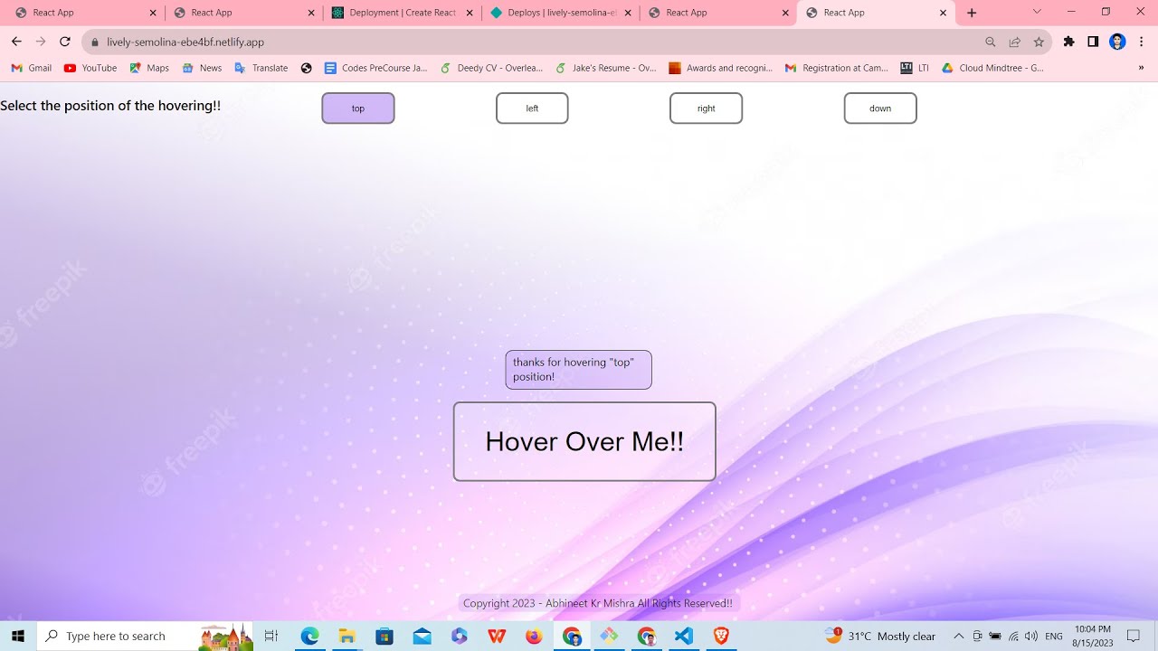 Coding Ninjas React Skill Test 1 Test Tooltip Youtube