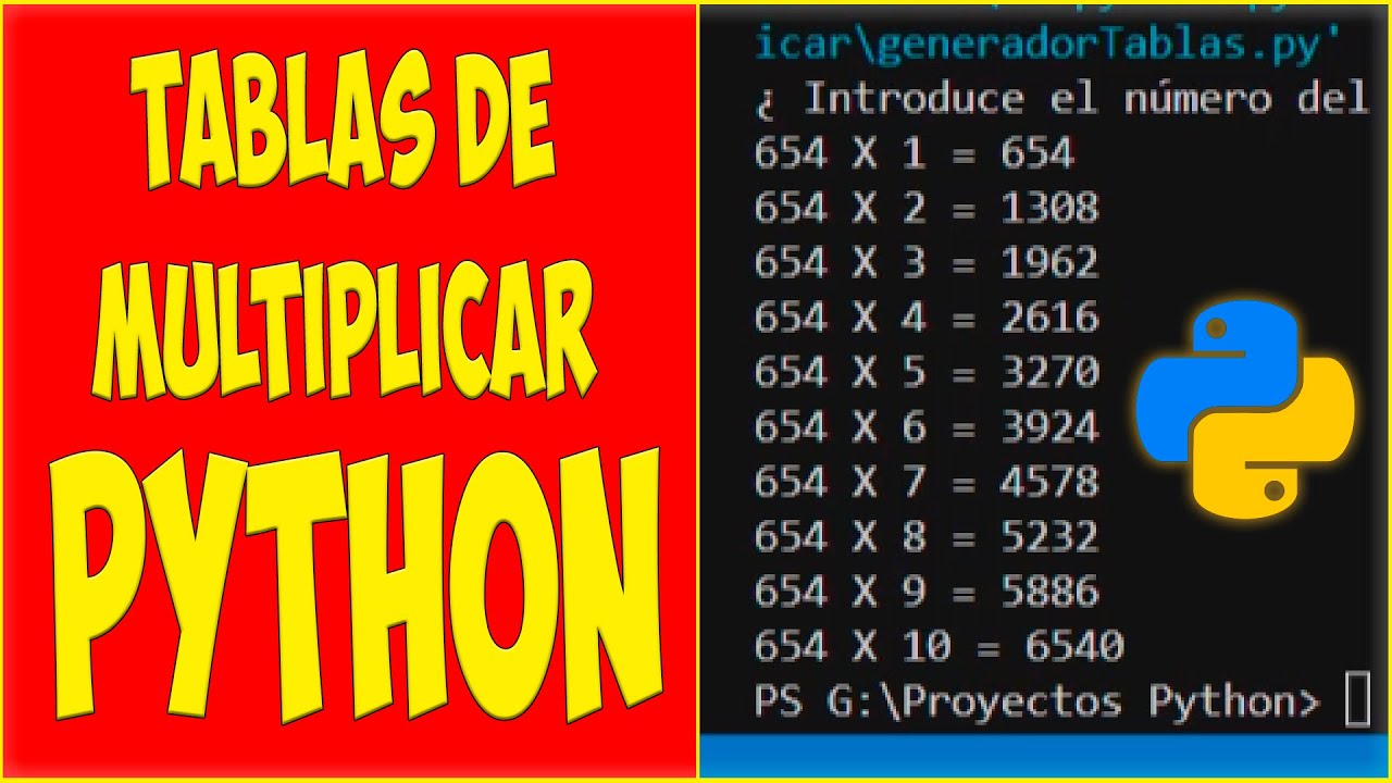 рџђќtutorial Pythonрџђќ Tablas De Multiplicar Solo 3 Lineas De Codigo