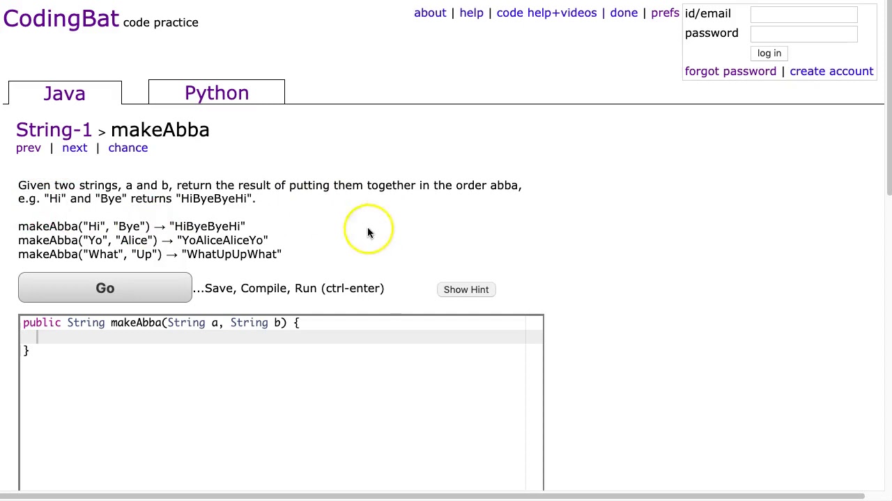 Codingbat Makeabba Java Youtube