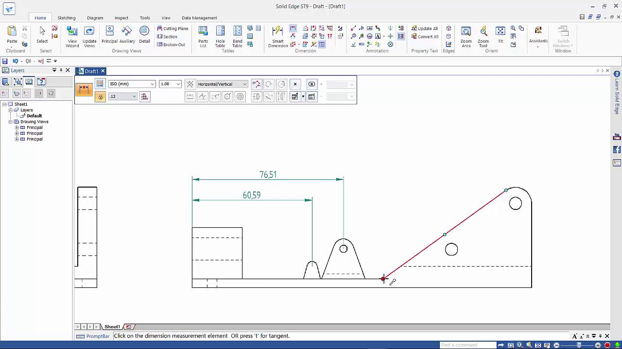 Solid Edge Dimension Tools Youtube