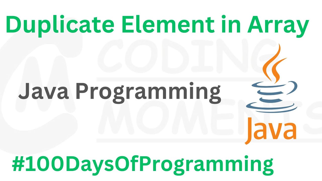 Java Program To Find Duplicate Elements In Array Java Programming