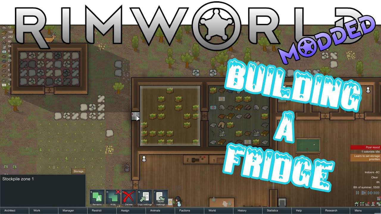 Let S Play Rimworld Part 3 How To Build A Fridge Modded Rimworld