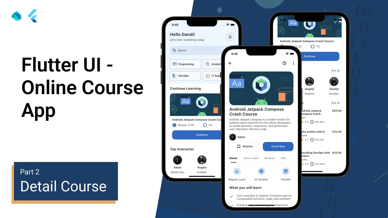 Flutter Ui Online Course App Udemy Look A Like Speed Code Part