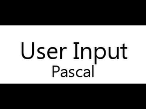 Pascal Tutorial 3 User Input Youtube