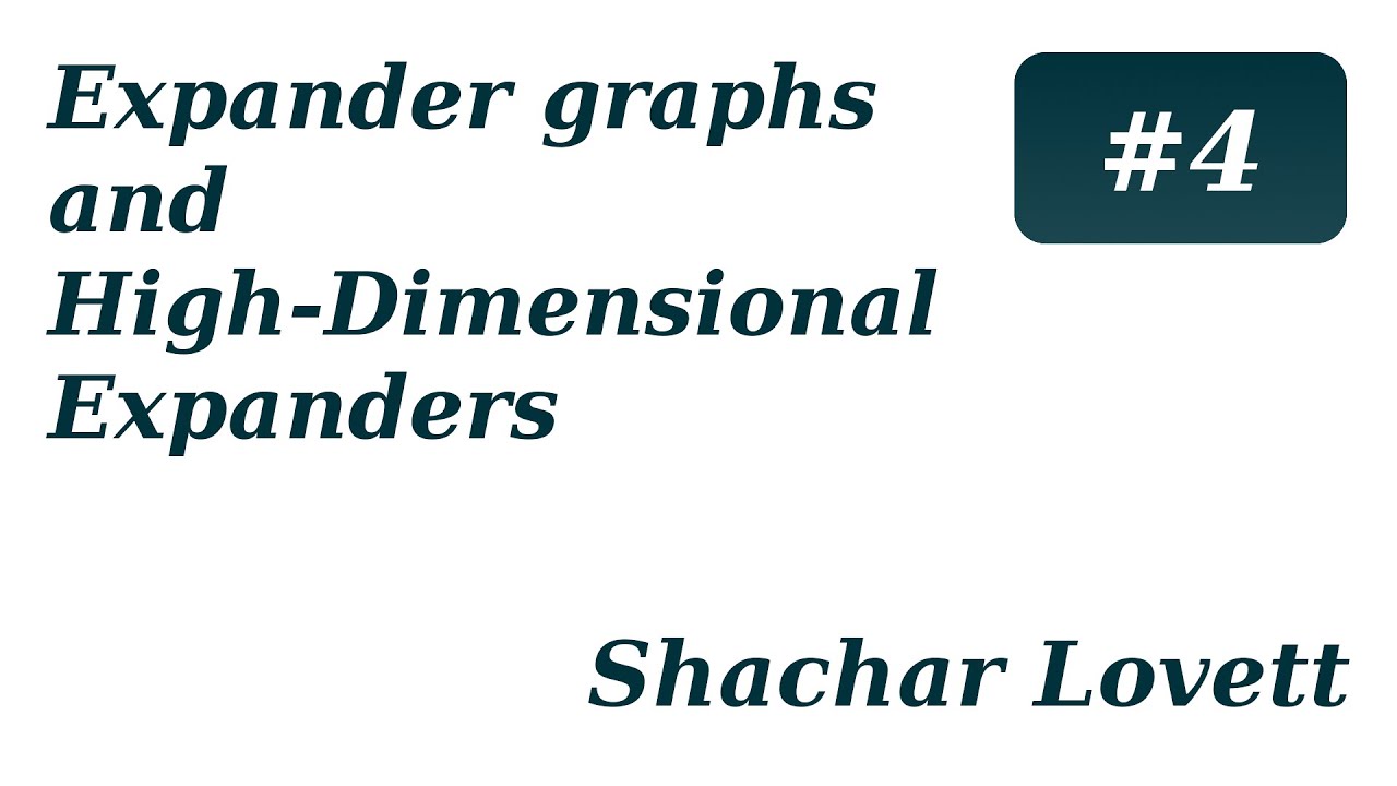 Lecture 4 Random Walks On Expanders Youtube