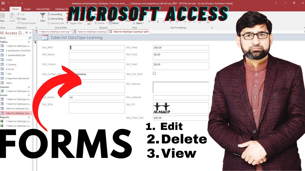 How To View Edit And Delete Records With In Microsoft Access Forms