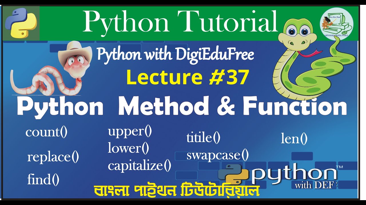 Python String Method Function Bangla Python Tutorial Youtube