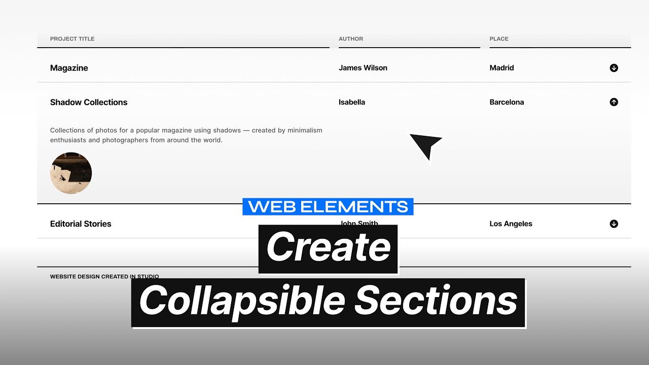 Create Collapsible Sections Youtube