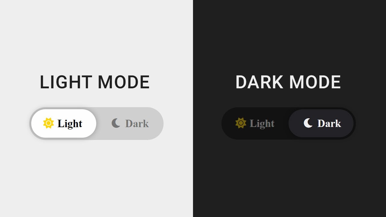 Light Dark Mode Toggle Using Html Css Javascript Youtube