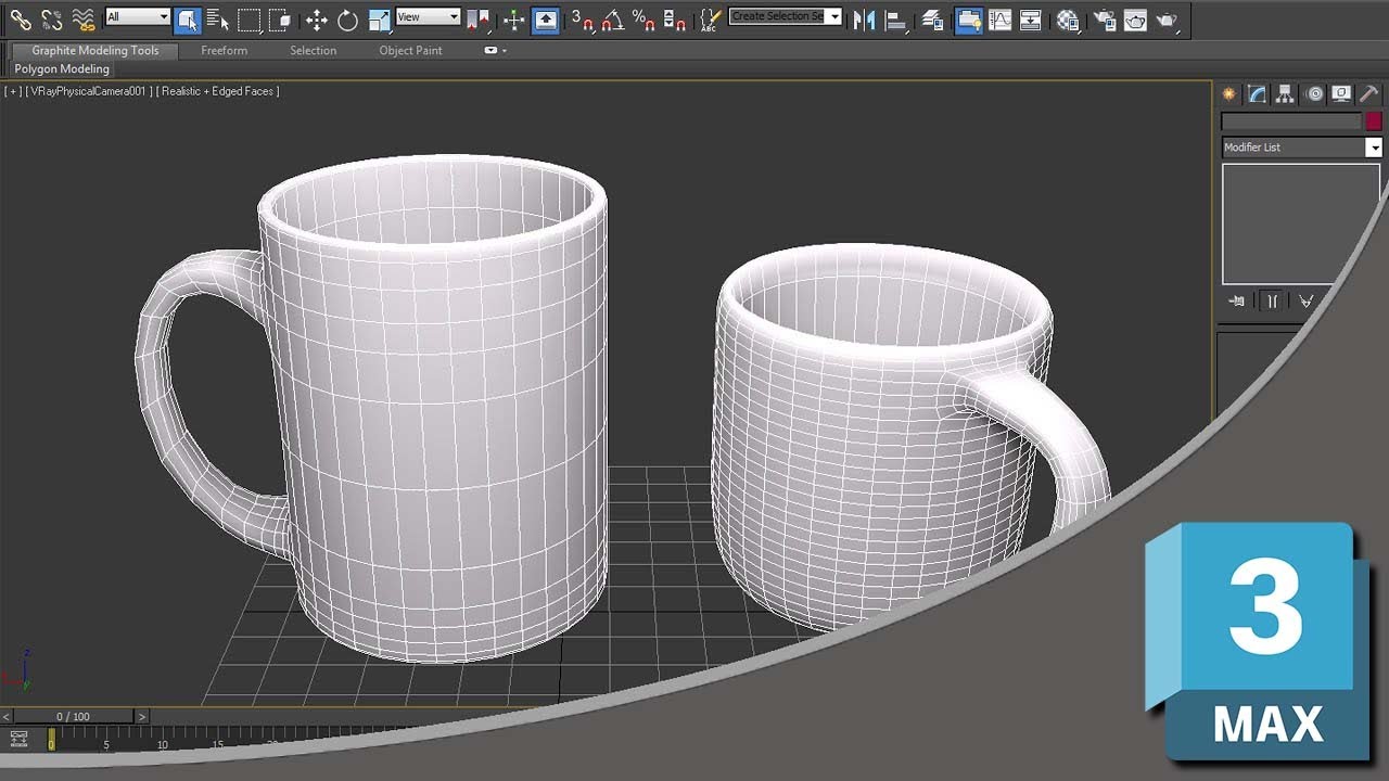 3ds Max Coffee Cup Modeling Tutorial In Hindi Deepak Verma Youtube
