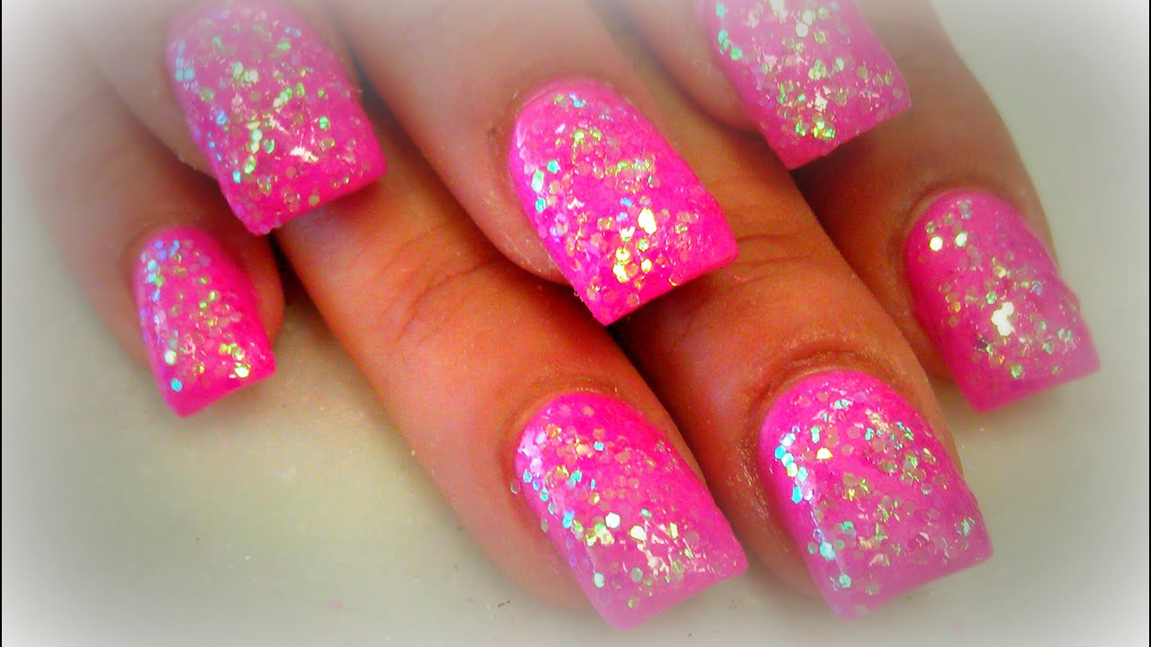 Pink Sparkle Nail Ideas At Fernande Frank Blog