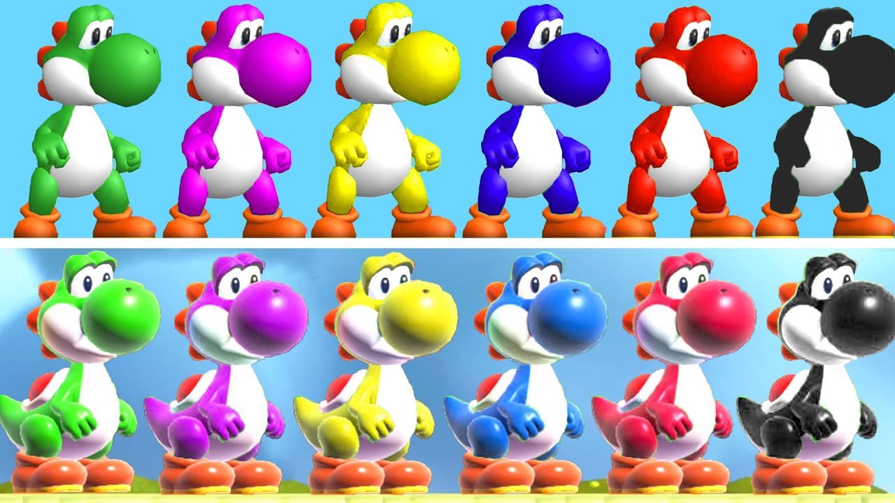 All Yoshi Colors In Super Mario Bros Wonder And New Super Mario Bros