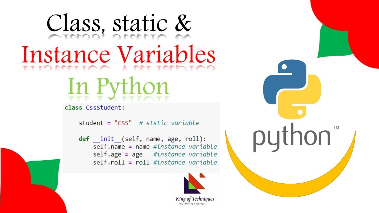 41 Python Class Static And Instance Variables Youtube