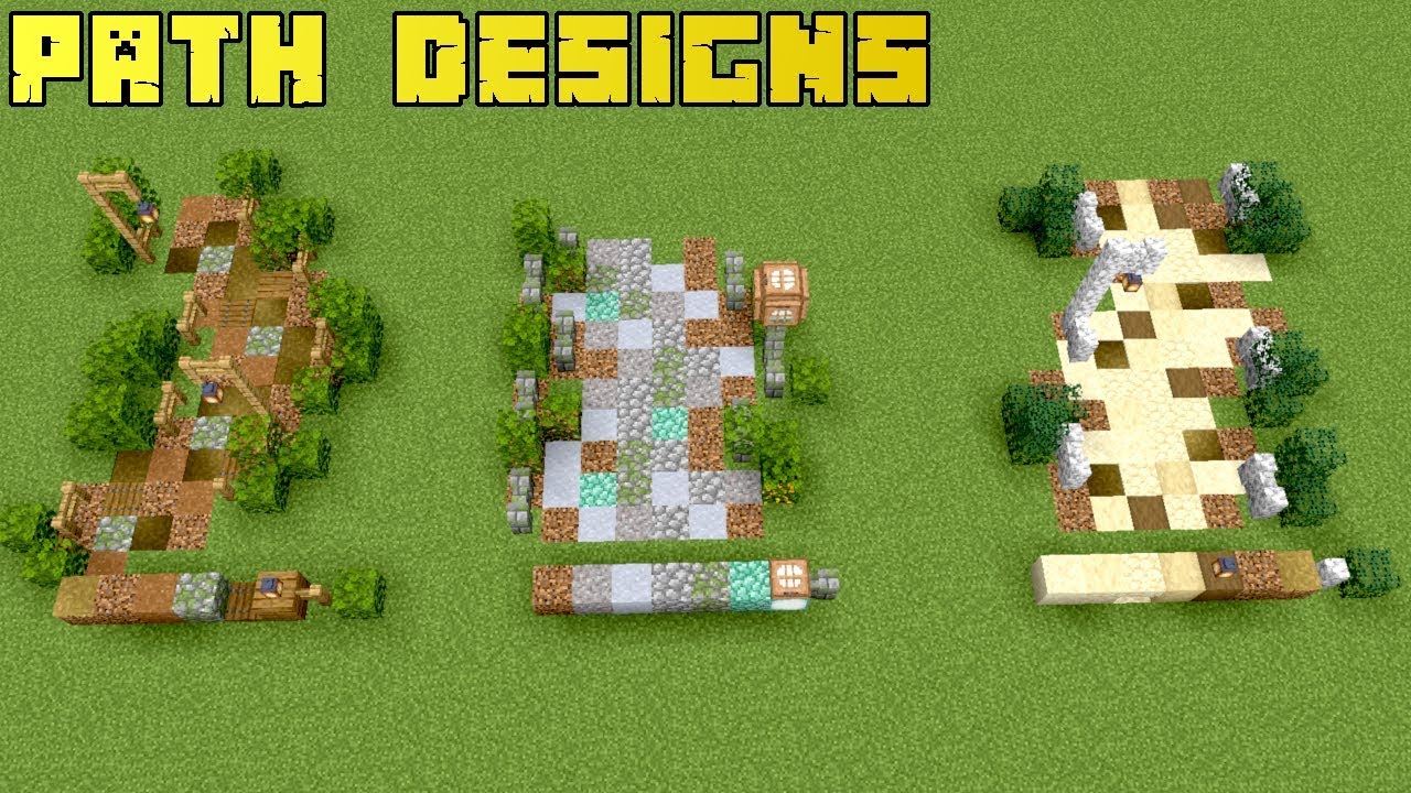 Minecraft Path Designs ёяты In 1 14 Tutorial Youtube