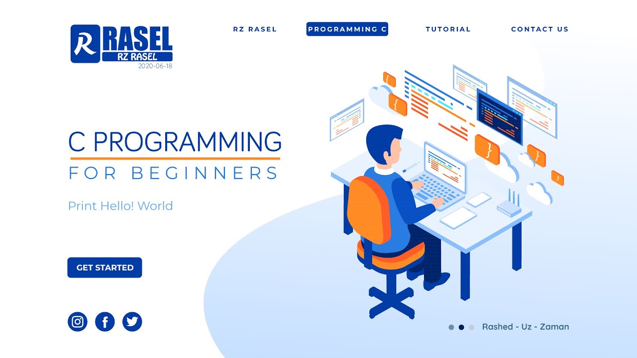 Print Hello World C Programming Tutorial For Beginners Step By Step