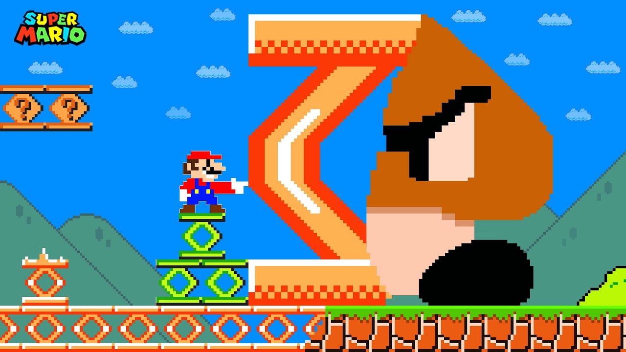 Super Mario Bros But Everything Mario Touches Turns To Trampoline