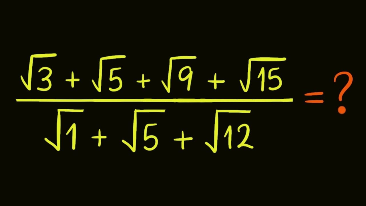 Nice Square Root Math Simplification Problem Youtube