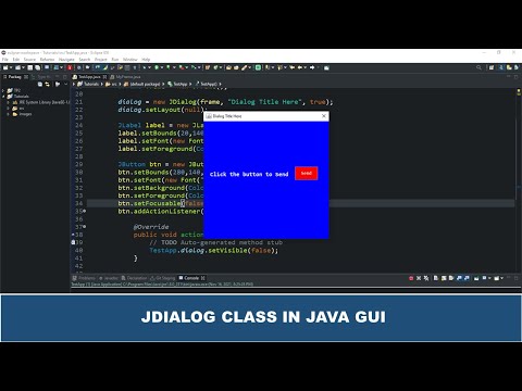 Java Gui Tutorial 57 Jdialog Class In Java Gui Swing Youtube