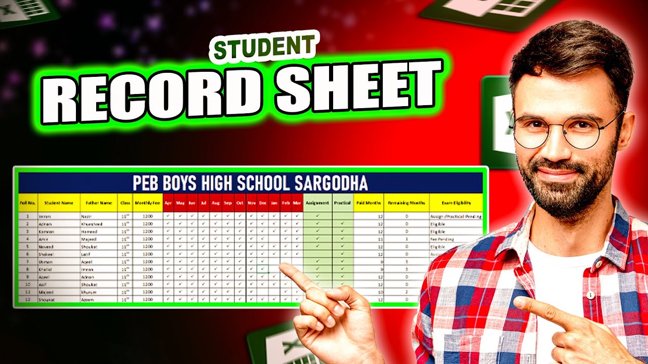Fully Automated Student Record Sheet Ms Excel Data Entry Kaisa Karta