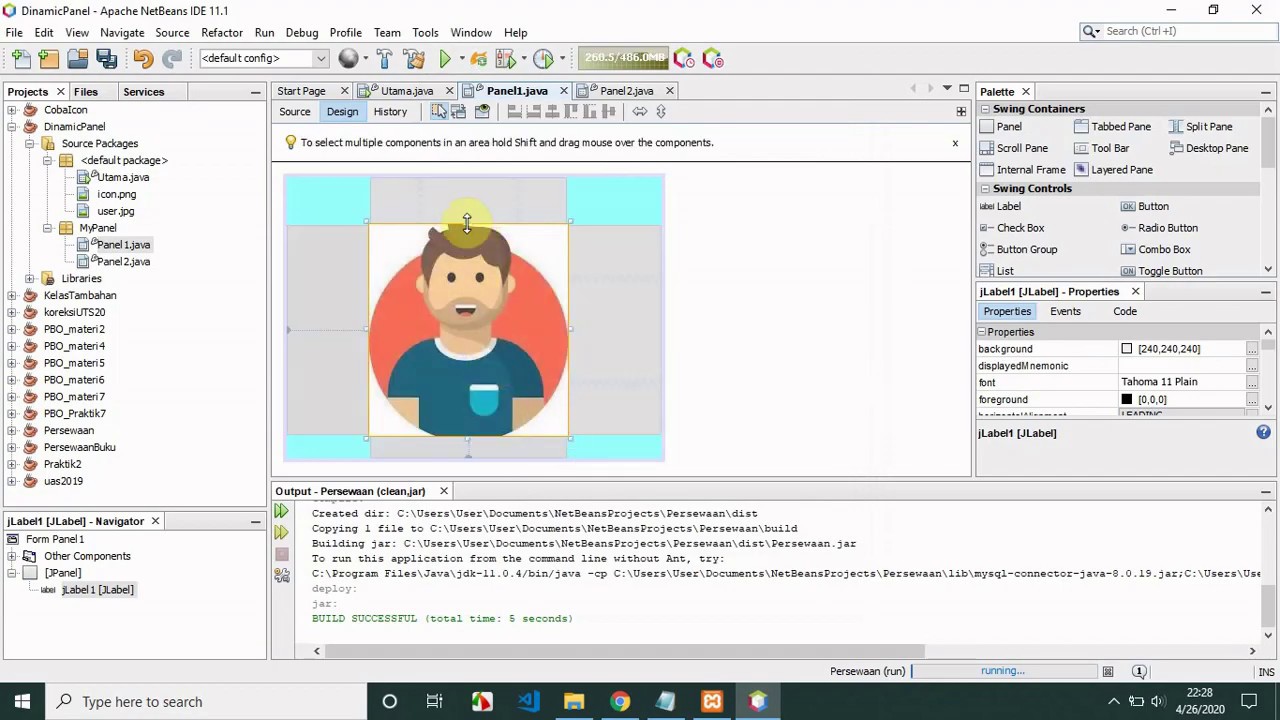 Membuat Dynamic Panel Pada Project Java Gui Youtube