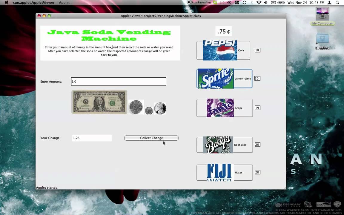 Vending Machine Demo In Java Youtube