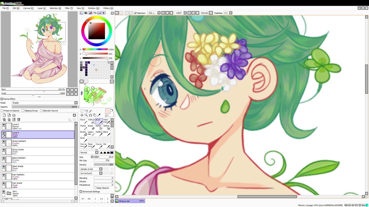 Flower Girl Redraw Speedpaint Youtube